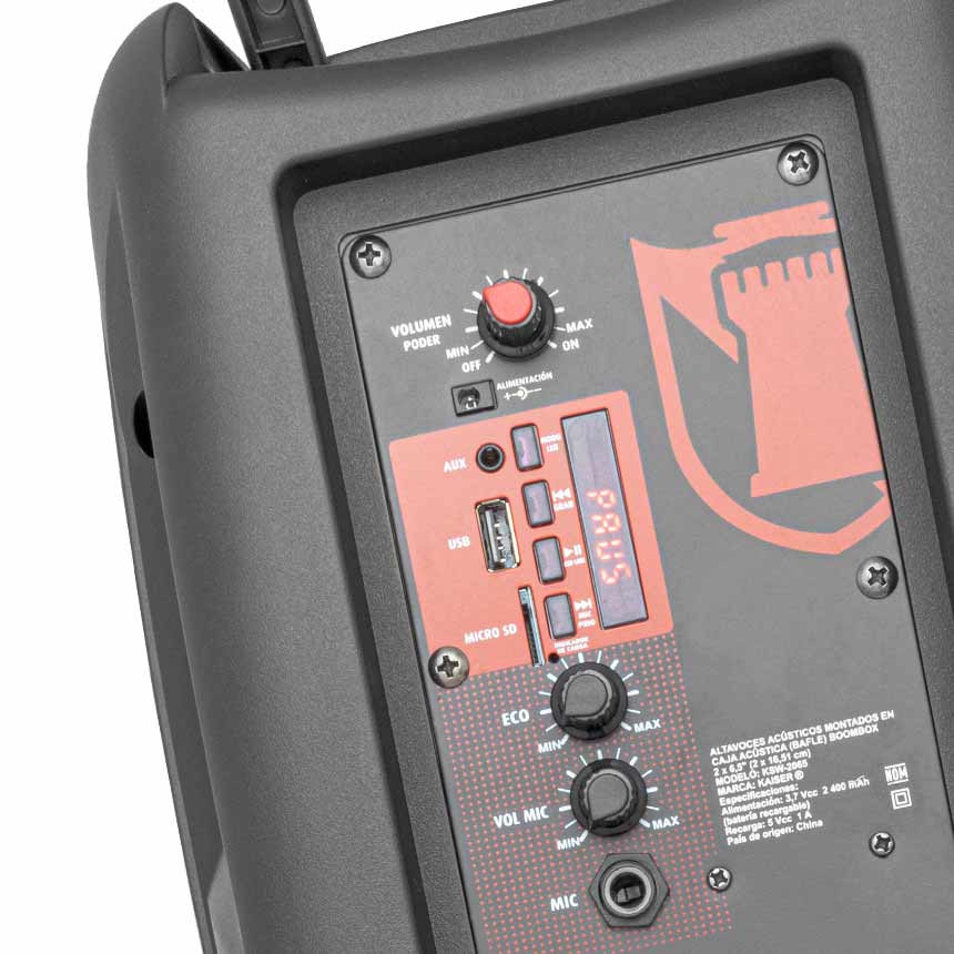 Bocina Bafle Recargable 2x6.5'' Bluetooth KSR-Link - Rantec Electronics