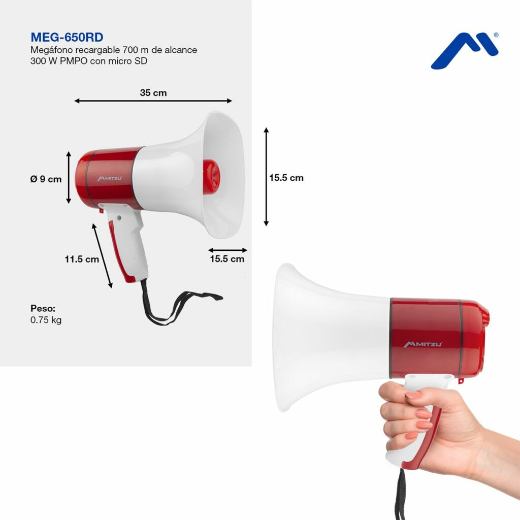 Megáfono Recargable 30w Con Grabacion 600m - Rantec Electronics