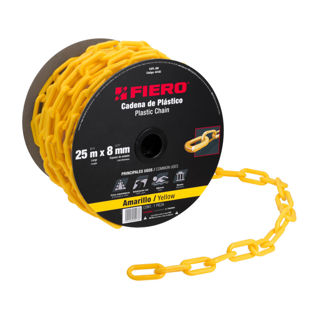 Metro Cadena de plastico de 8mm amarilla - Rantec Electronics