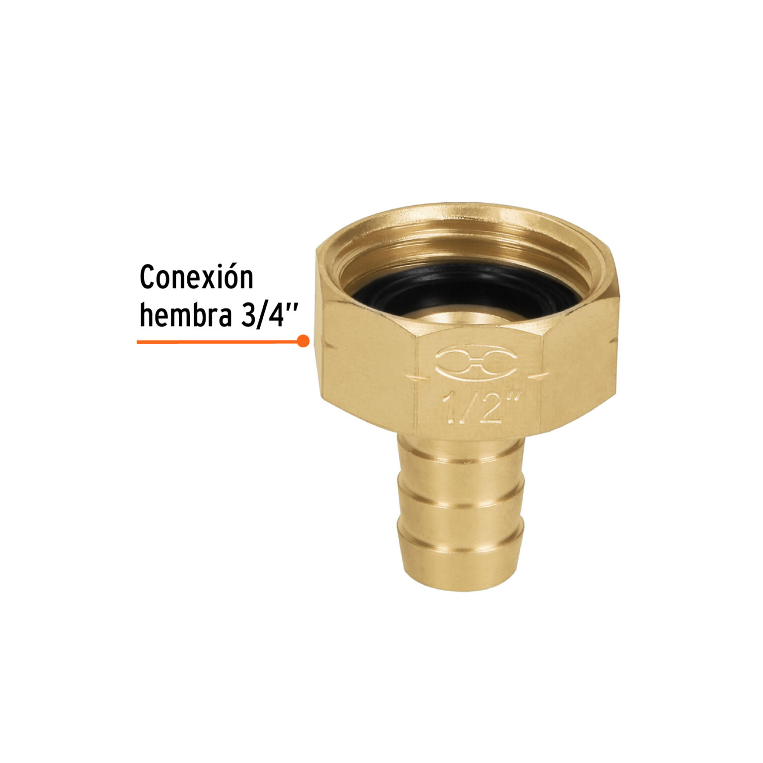 Conector sencillo 1/2" hembra laton para manguera - Rantec Electronics