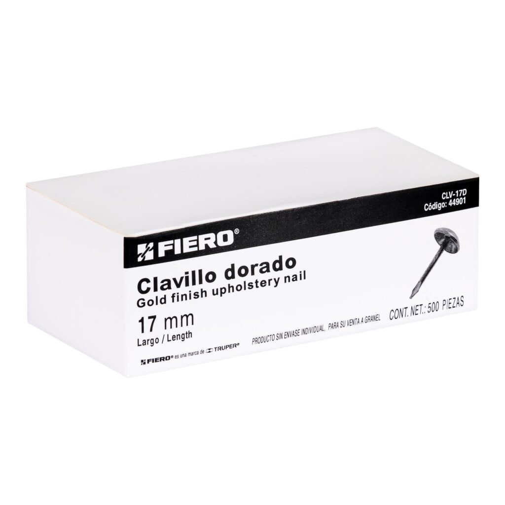 Clavillo dorado 17mm caja con 500 piezas - Rantec Electronics