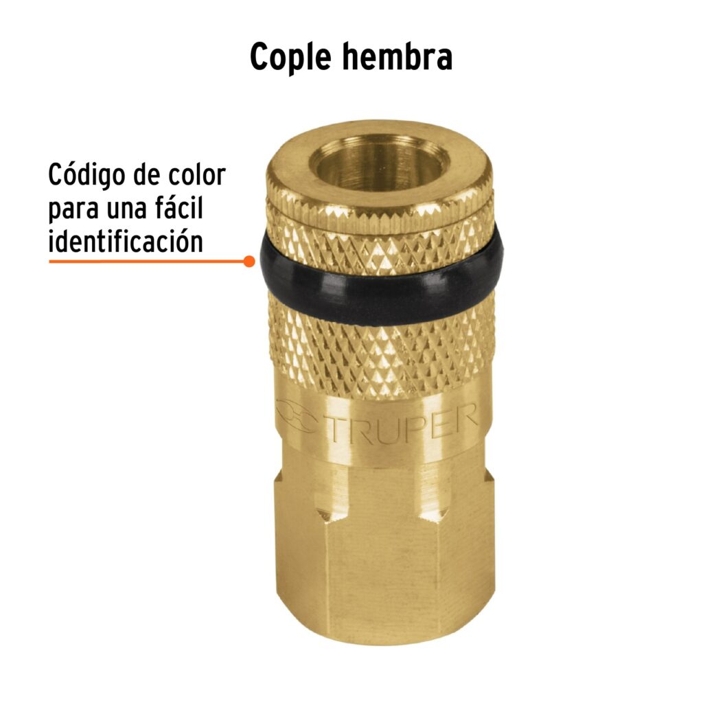 Cople de laton cuerda 1/4 NPT hembra para Compresor Manguera de Aire ...