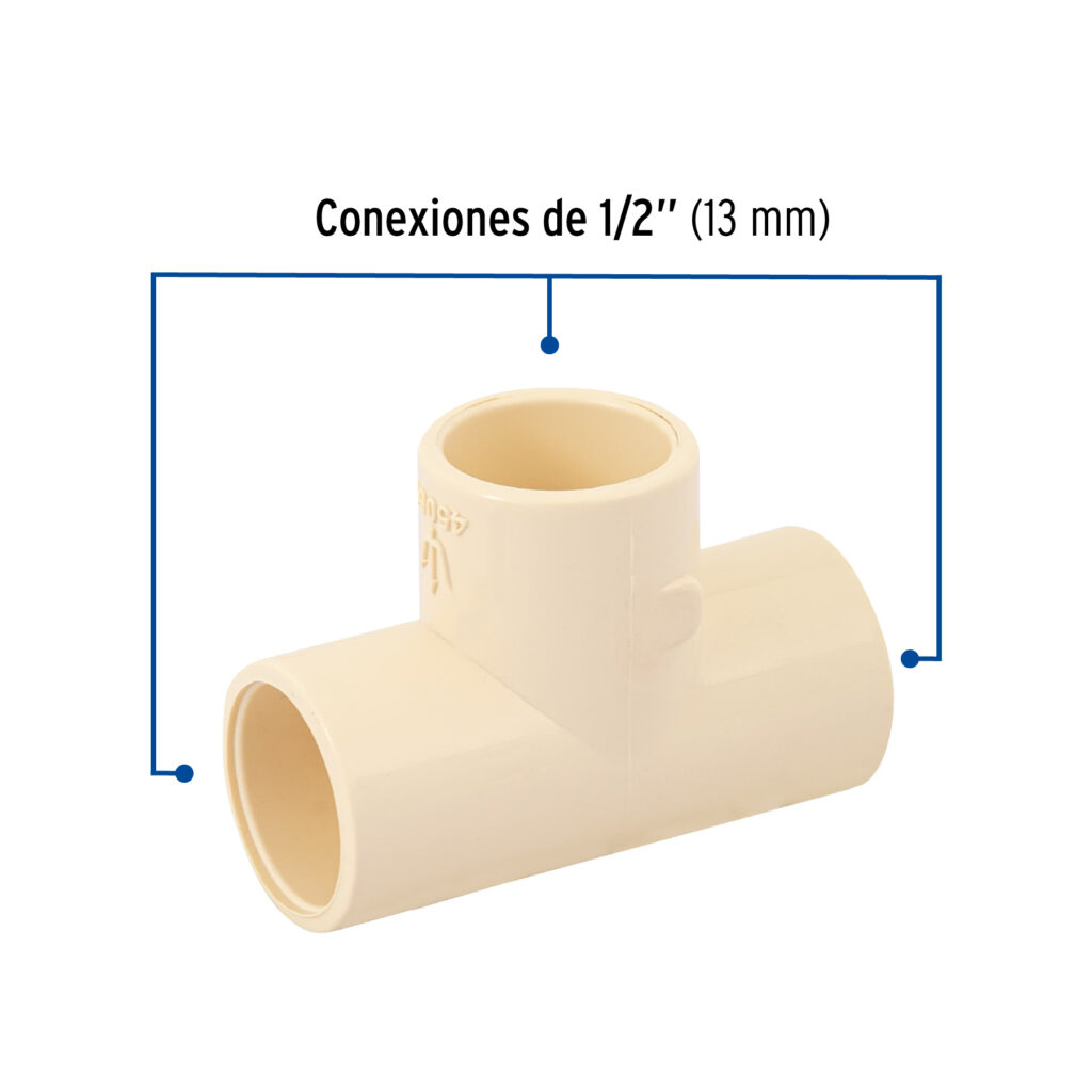 Tee sencilla de CPVC 1/2" - Rantec Electronics