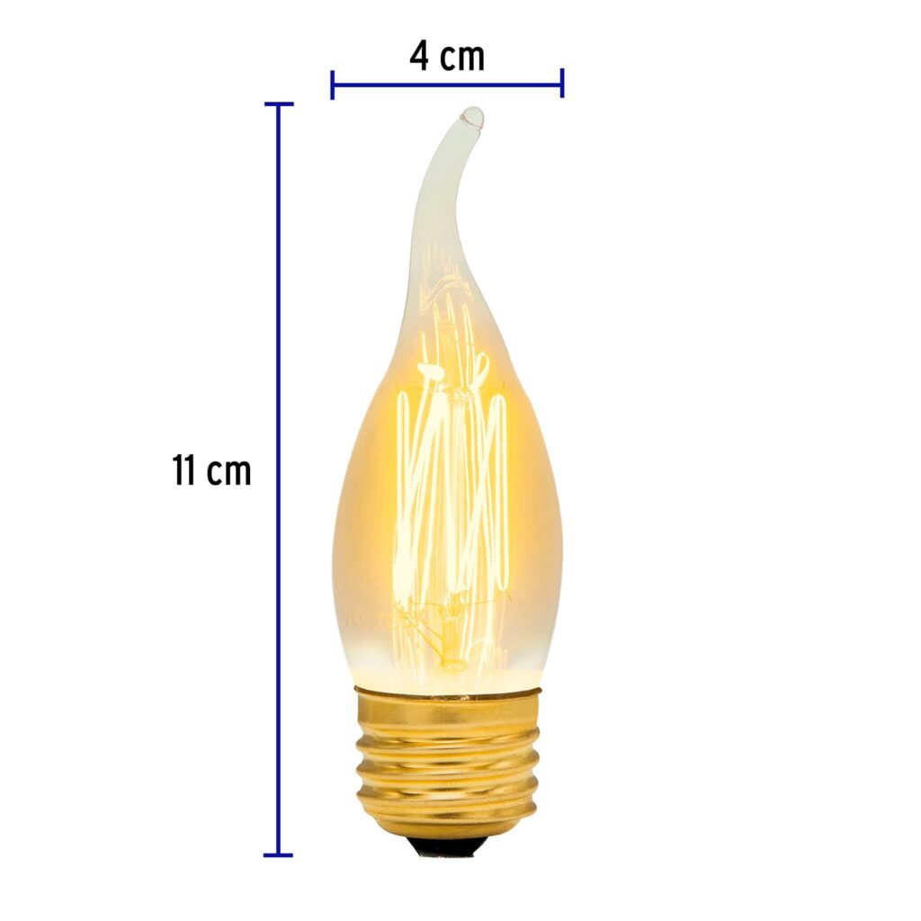 Foco Lampara incandescente vintage 40W flama - Rantec Electronics