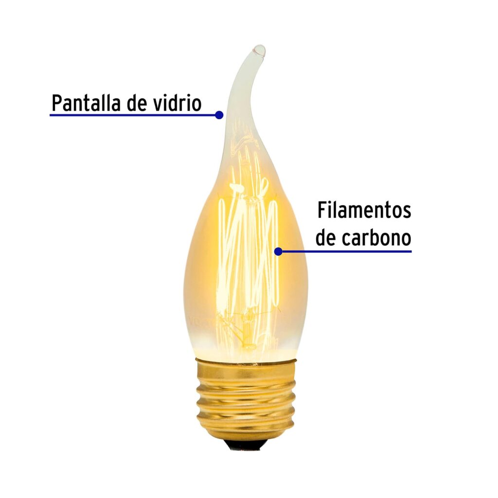 Foco Lampara incandescente vintage 40W flama - Rantec Electronics