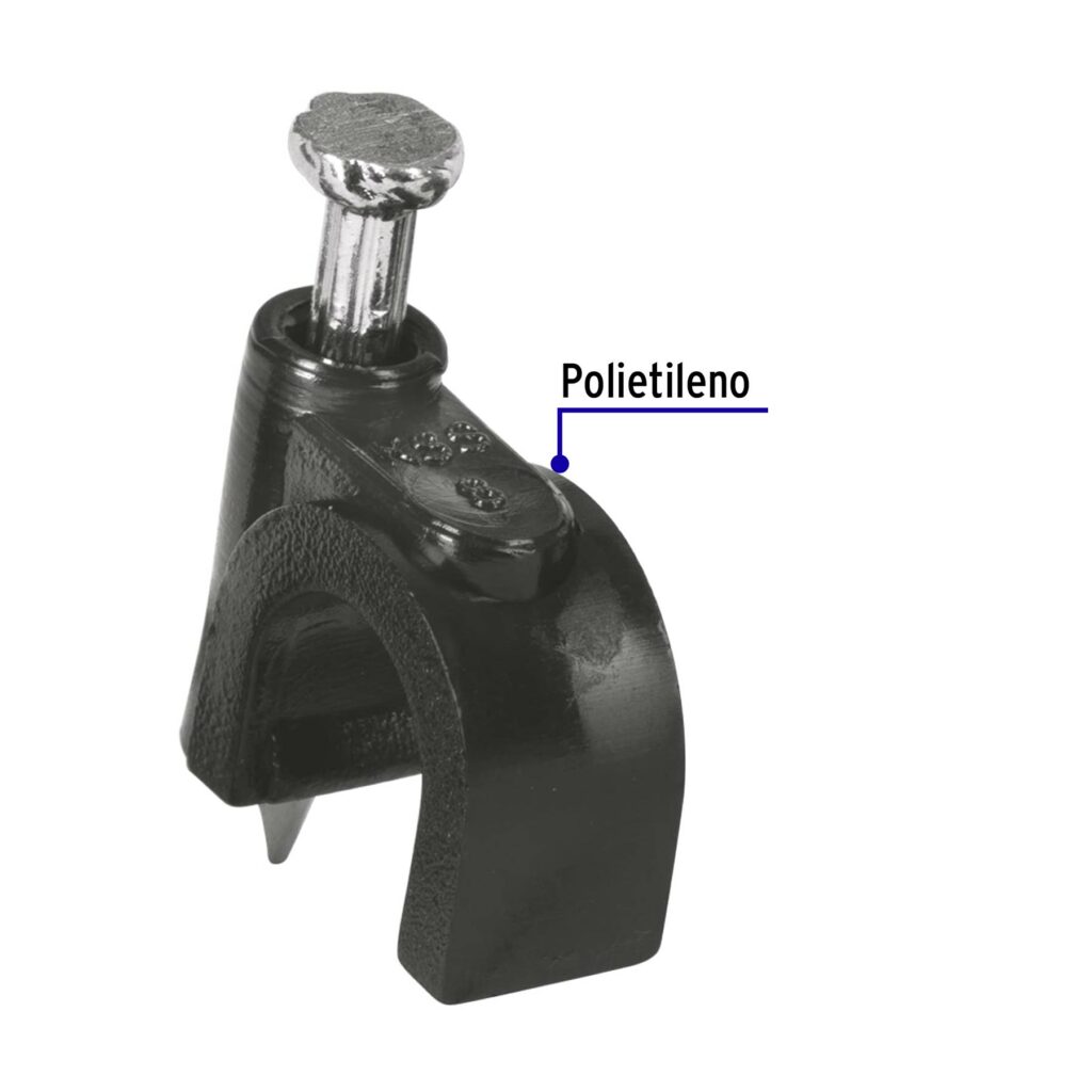 Grapa para cable redondo 8mm negra bolsa 20 piezas - Rantec Electronics