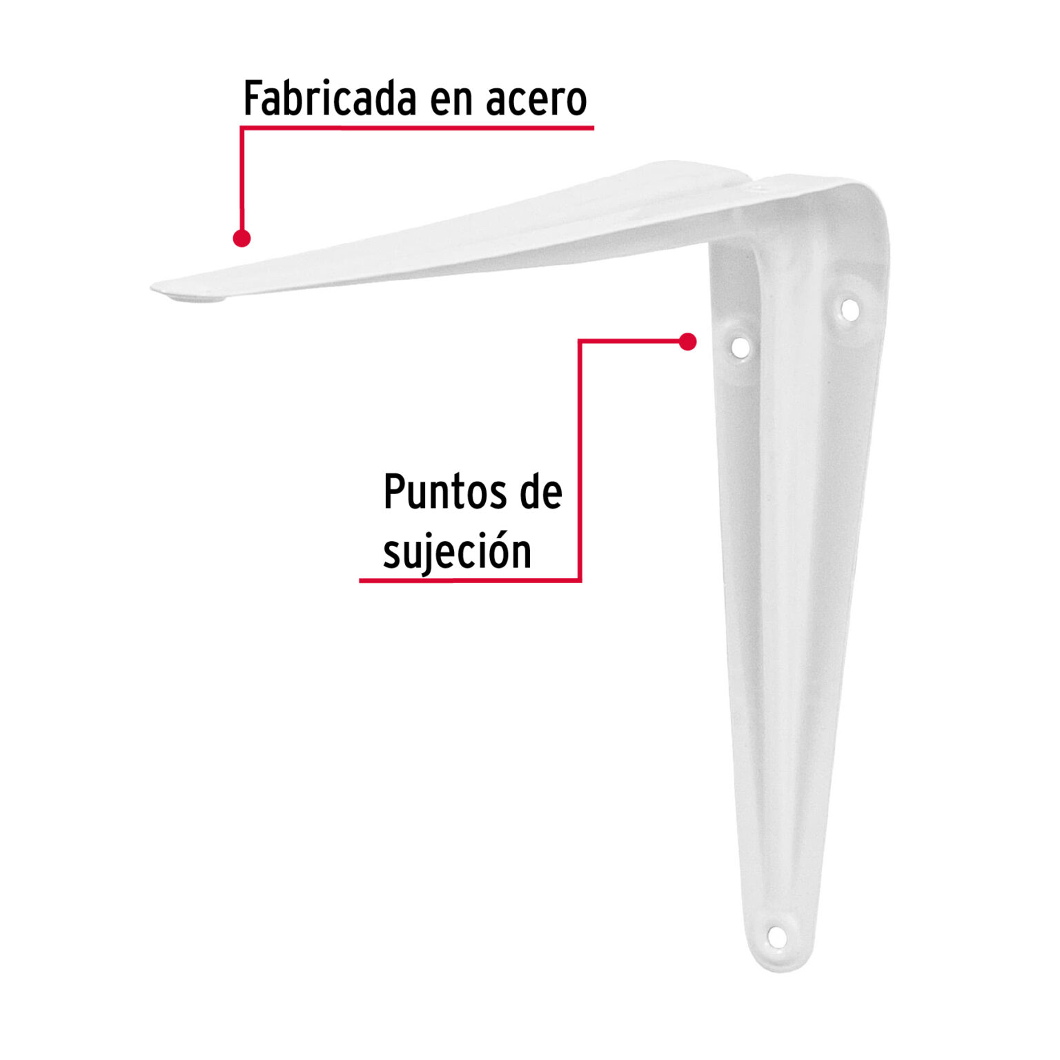 Mensula de acero 6x8" de 15x20cm blanca - Rantec Electronics