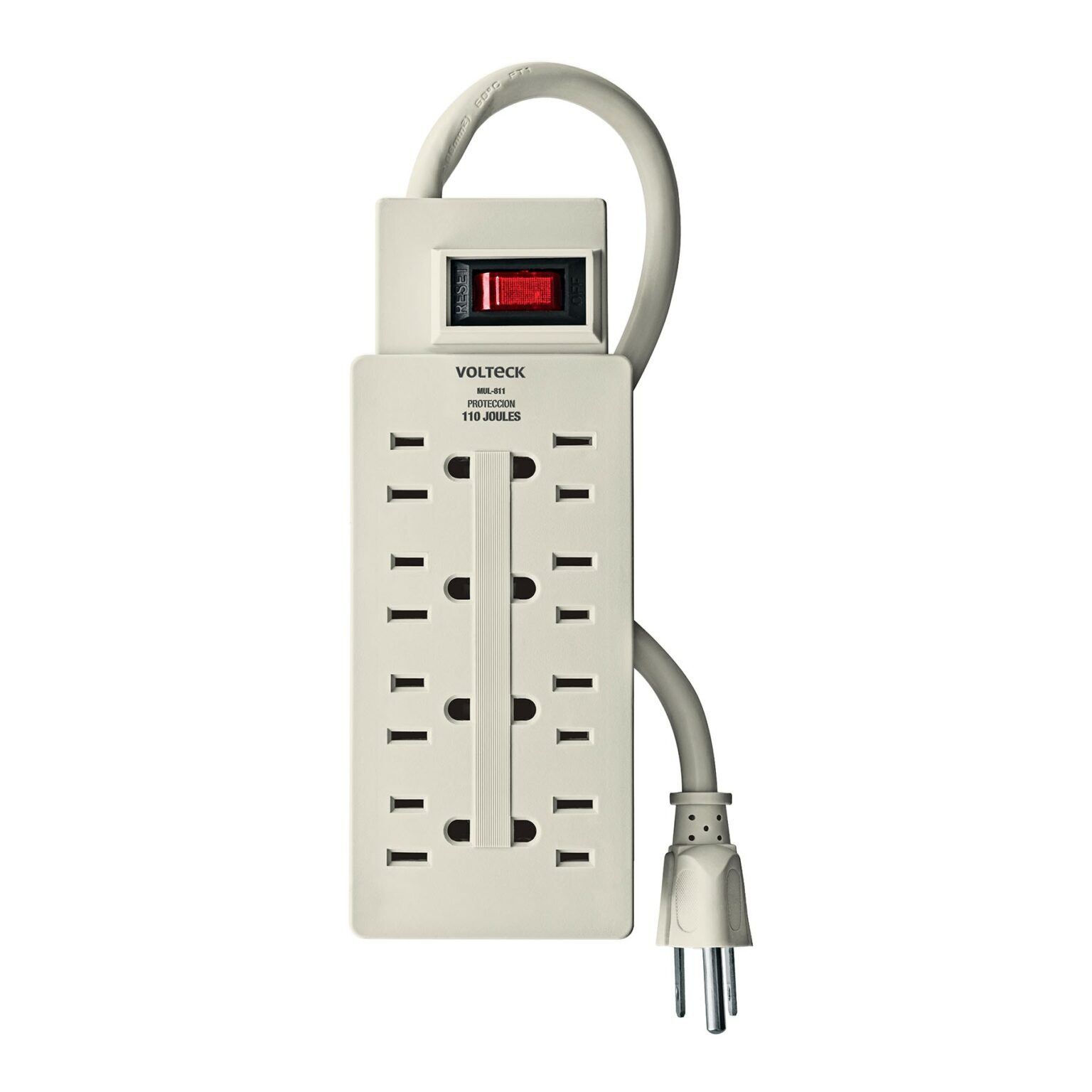 Multicontacto uso rudo 8 entradas supresor 110 joules - Rantec Electronics