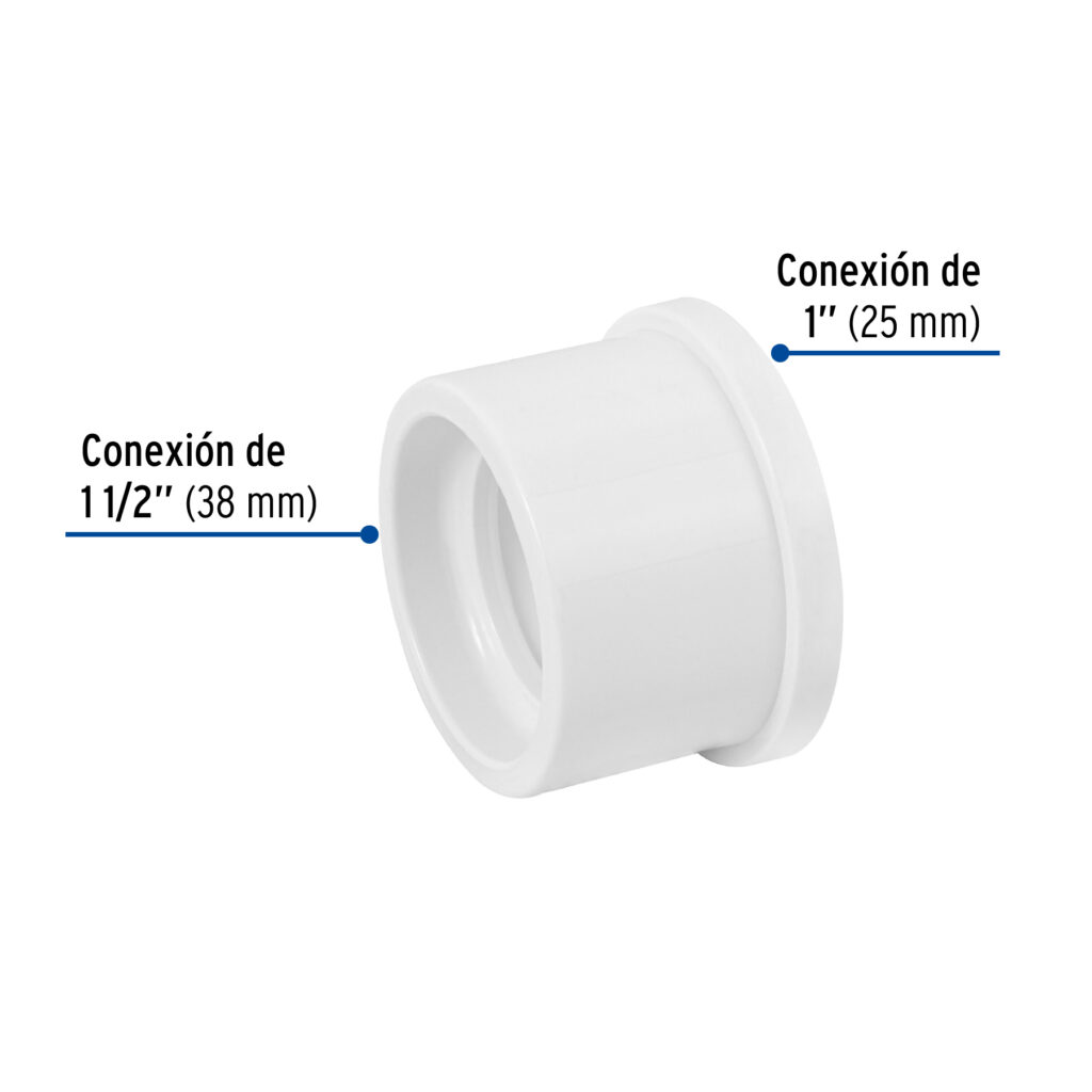 Reduccion bushing de PVC Hidraulico 1-1/2" x 1" - Rantec Electronics