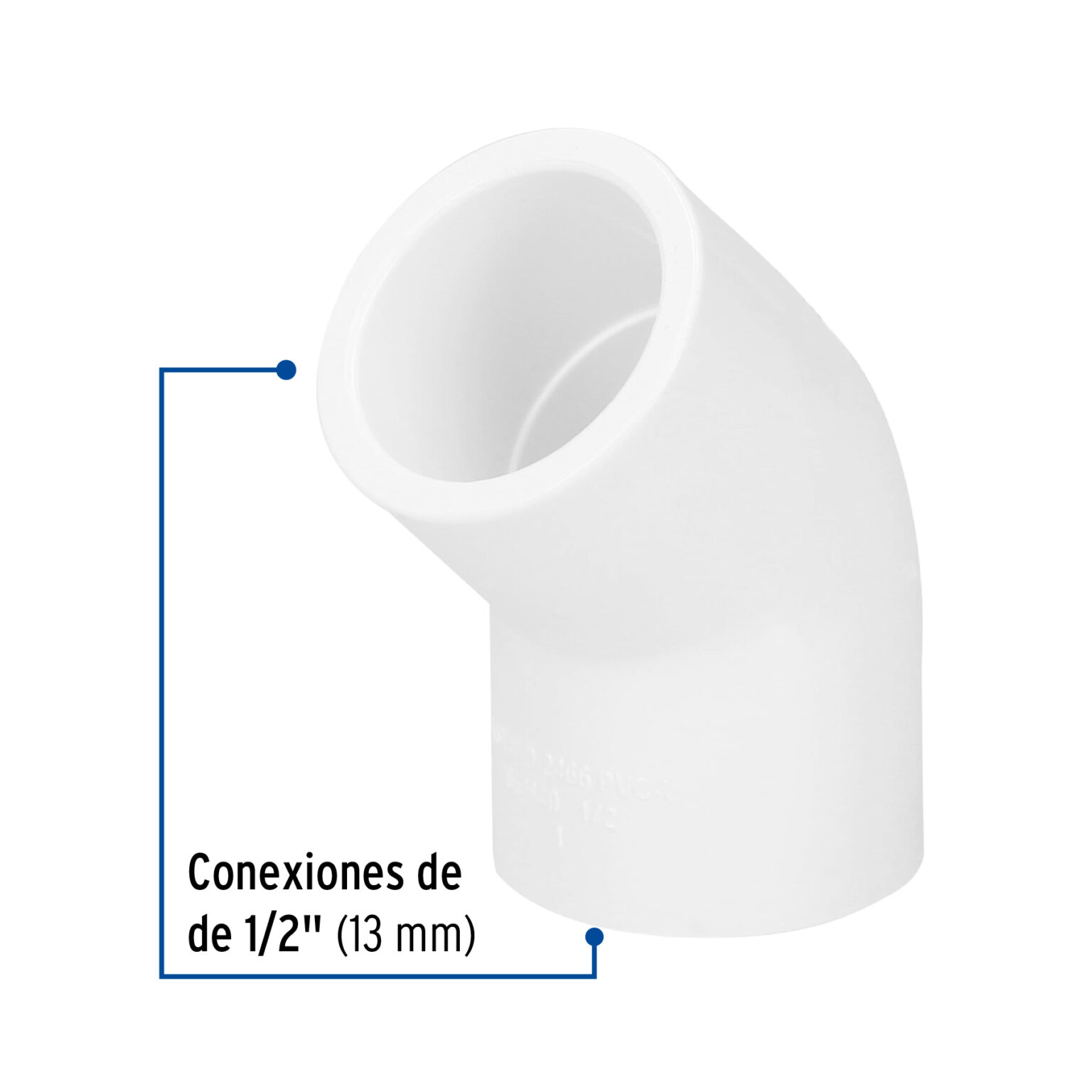 Codo 45° de PVC Hidraulico 1/2" - Rantec Electronics