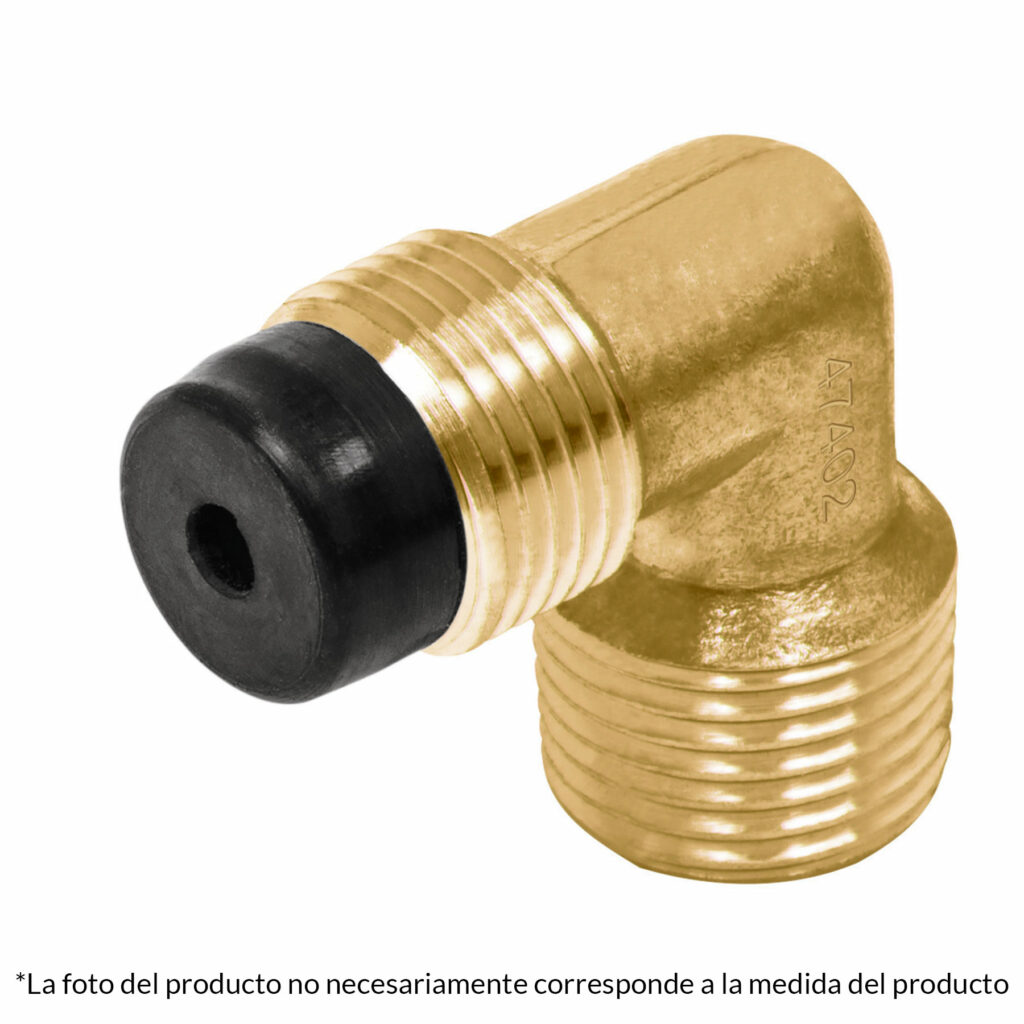 Codo terminal a 90° de laton, 3/8 x 3/8" - Rantec Electronics