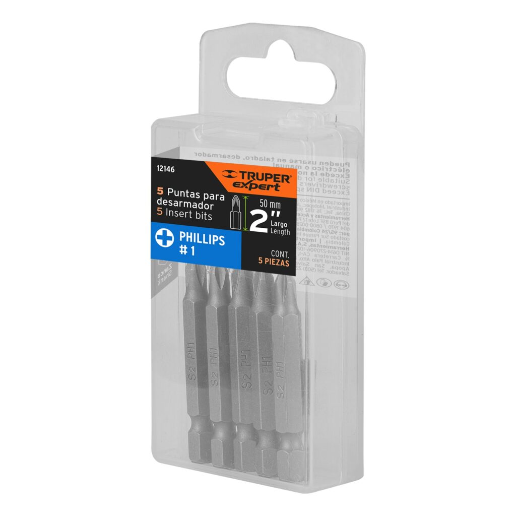 Puntas Cruz Phillips PH1 de 2" Pack 5 piezas - Rantec Electronics