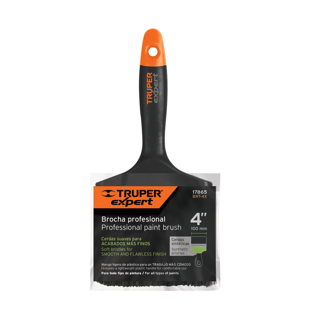Brocha Profesional de 4" Cerdas Suaves Truper Expert - Rantec Electronics