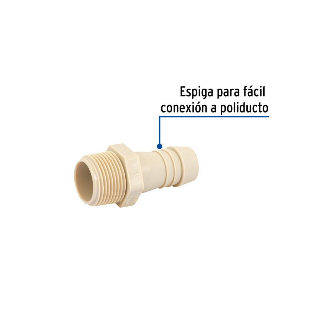 Conector insercion manguera rosca exterior 1"x 1" - Rantec Electronics