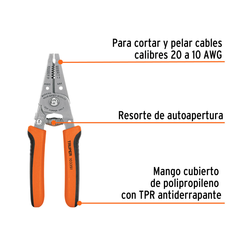 Pinza pelacables 6" Calibre 10 a 20aws - Rantec Electronics