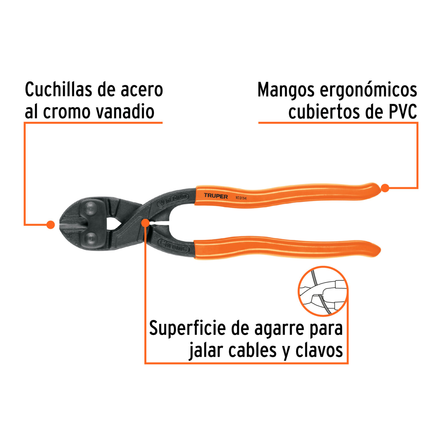 Cortapernos profesional de 8" a una mano Truper - Rantec Electronics