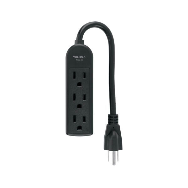 Multicontacto domestico 3 entradas, negro VOLTECK - Rantec Electronics